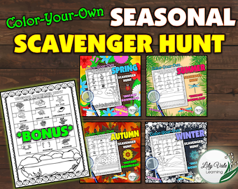 Scavenger Hunt, Color Your Own, Printable Scavenger Hunt, Scavenger ...