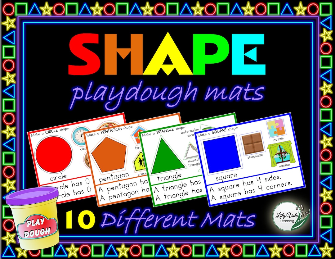 Shape Playdough Mats, Preschool Shapes, Montessori Shapes, Shape ...