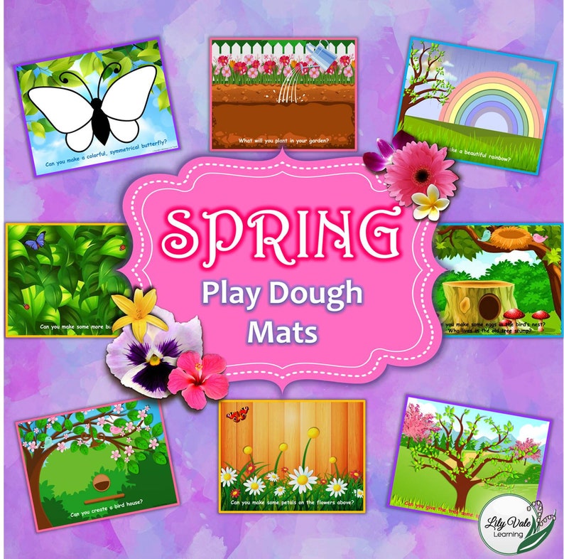 Kids Spring Activity, Playdough Activity Mats, Play Doh Mats, SPRING ...