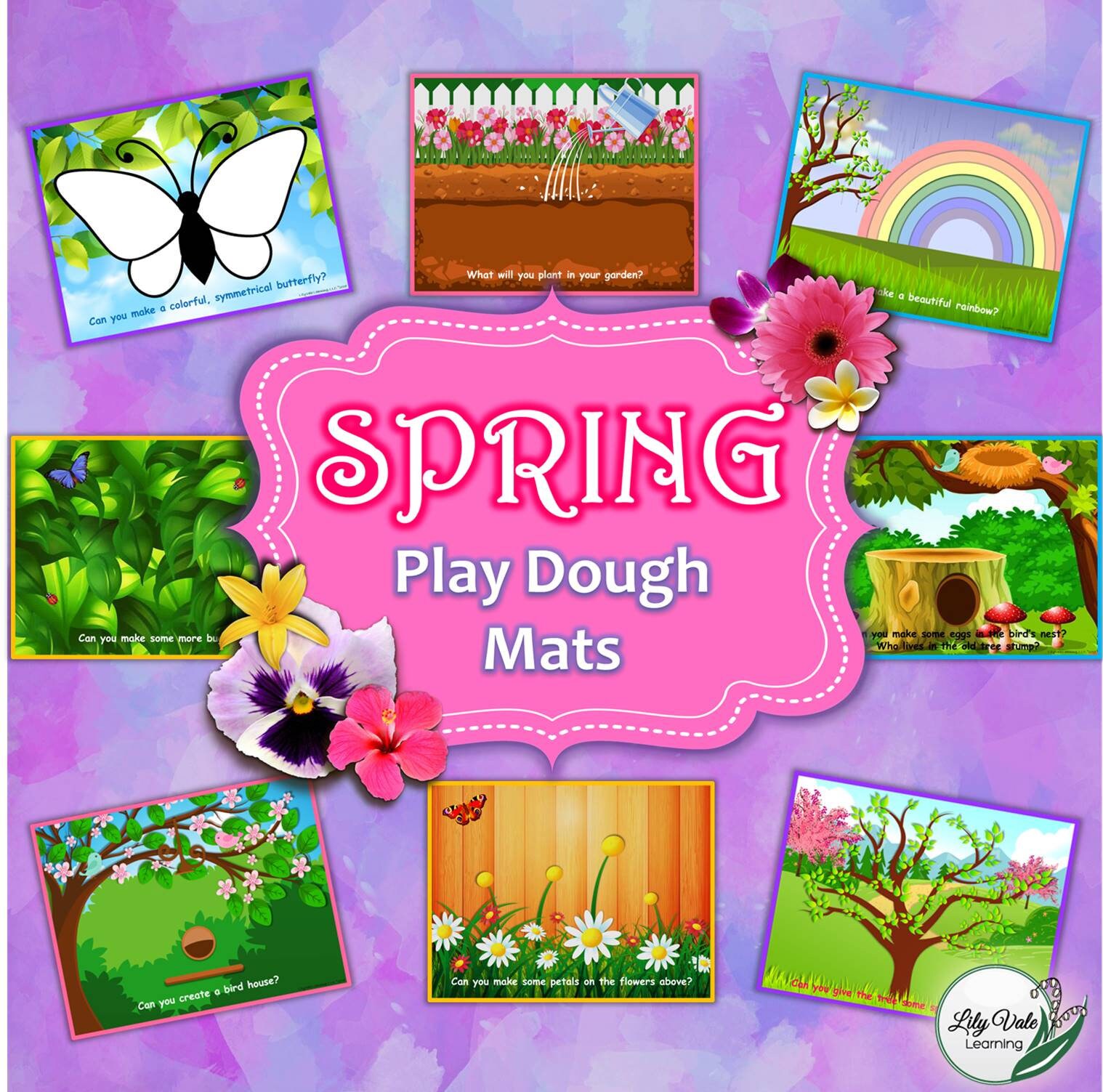Kids Spring Activity, Playdough Activity Mats, Play Doh Mats, SPRING ...