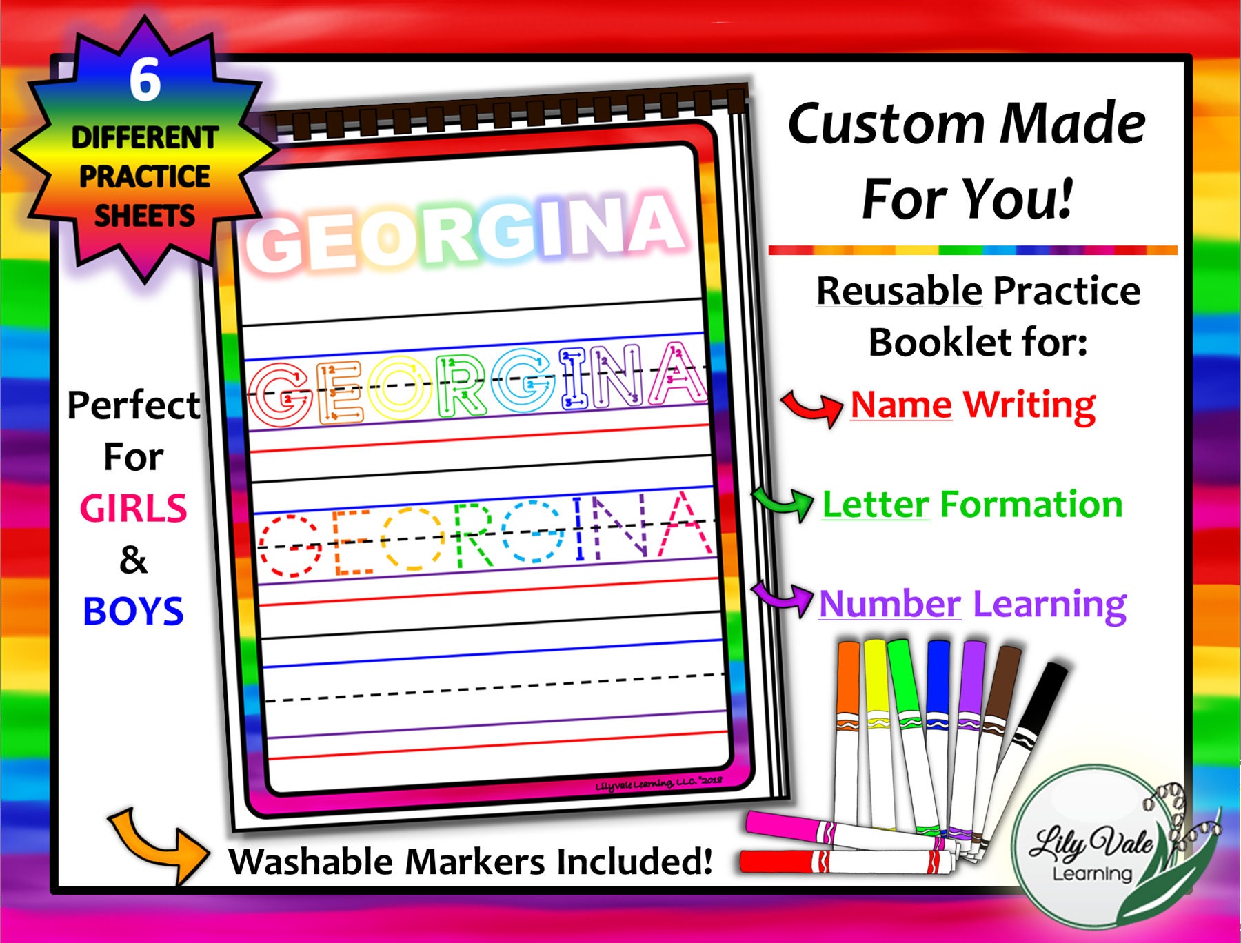 Custom Name Practice Page, My Name, Letter Writing, Activity Book ...