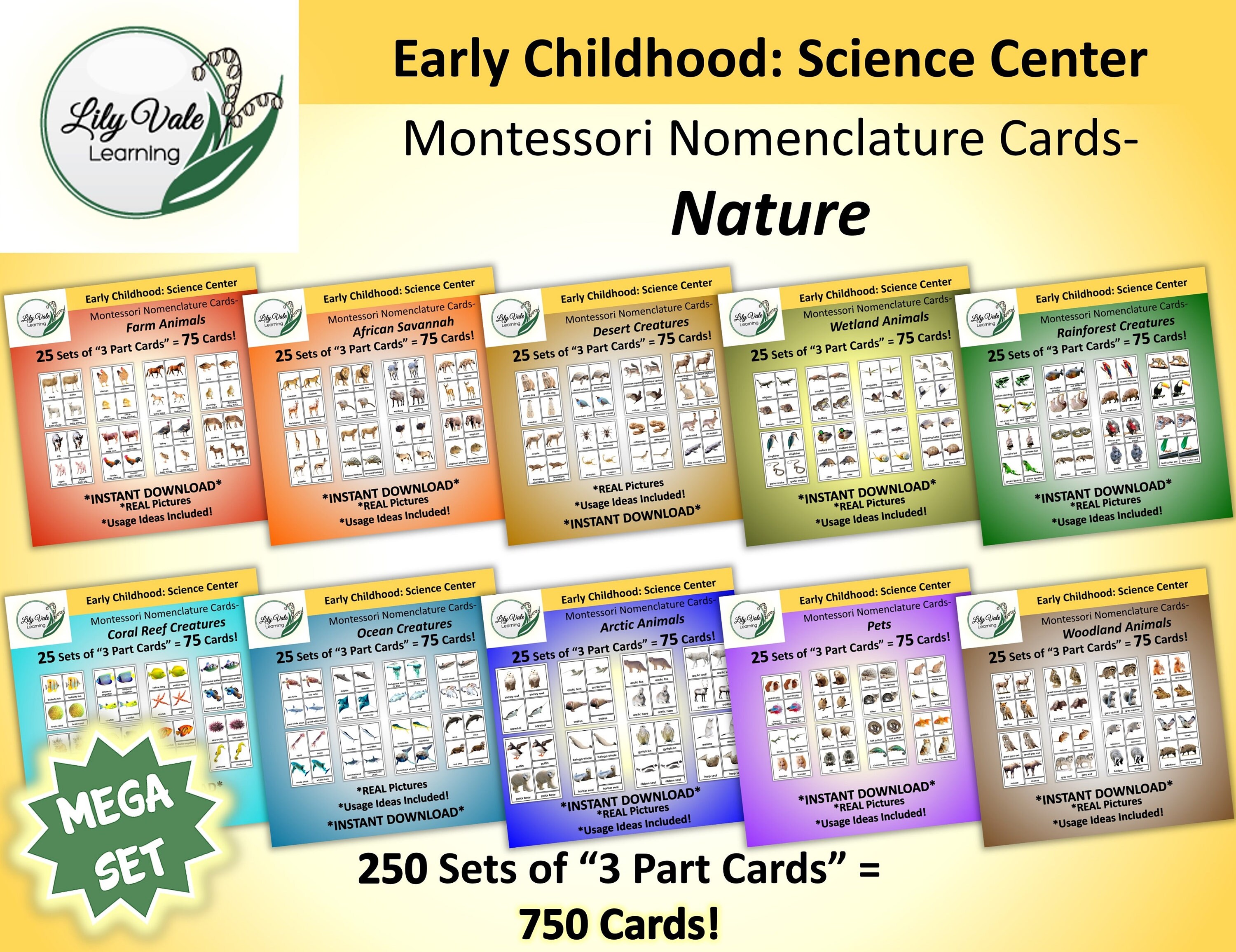 Printable Flashcards, Montessori Flashcards, Animal Flashcards ...