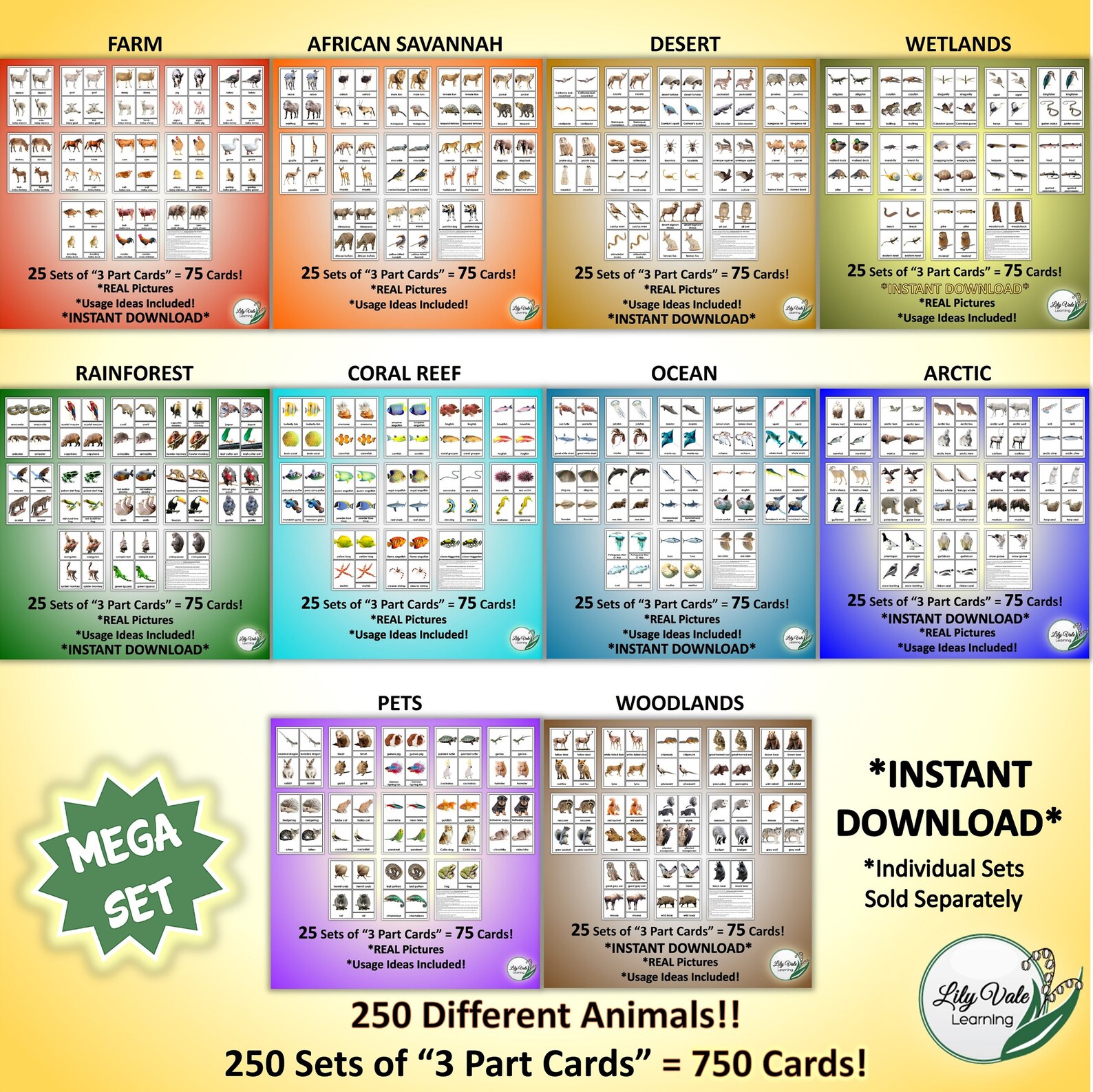 Printable Flashcards, Montessori Flashcards, Animal Flashcards ...