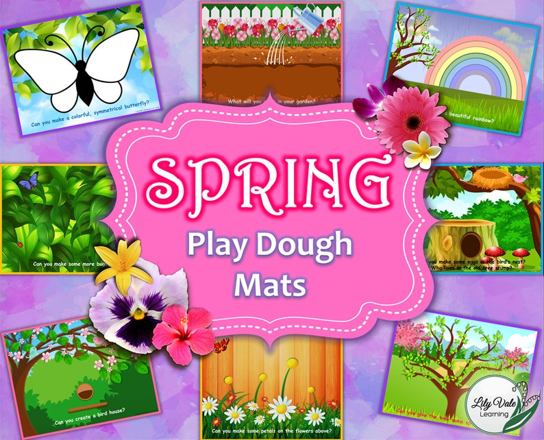 Kids Spring Activity, Playdough Activity Mats, Play Doh Mats, SPRING ...