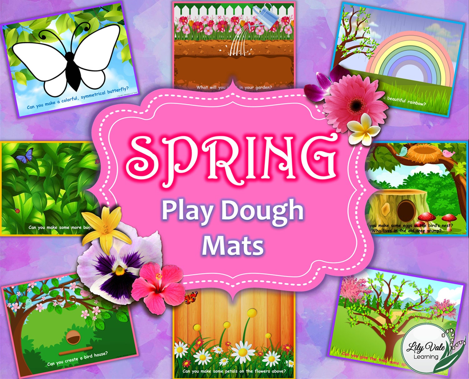 Kids Spring Activity, Playdough Activity Mats, Play Doh Mats, SPRING ...