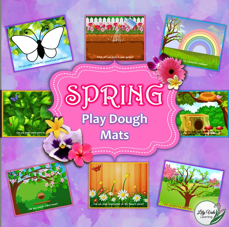 Kids Spring Activity, Playdough Activity Mats, Play Doh Mats, SPRING ...