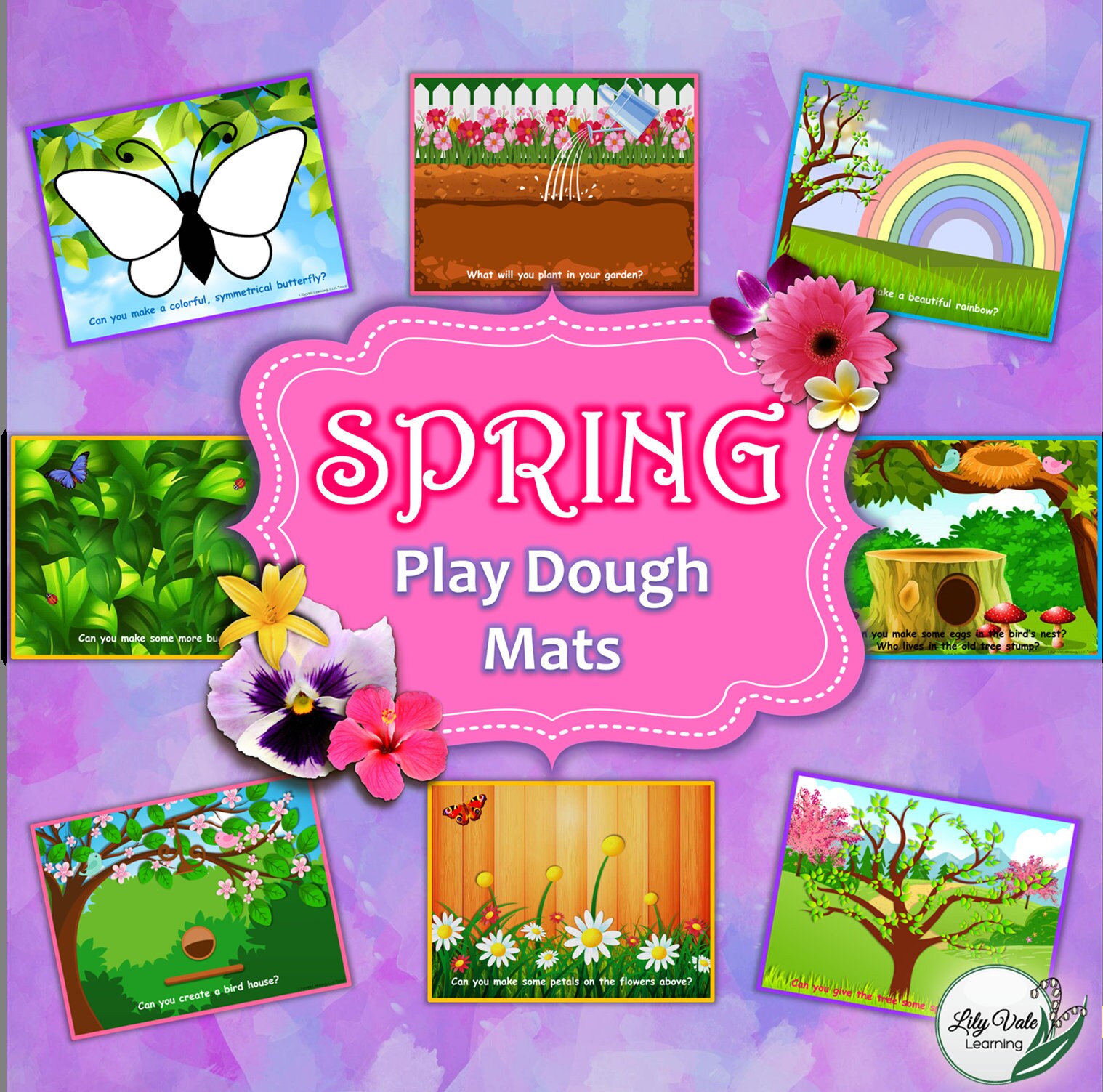 Kids Spring Activity, Playdough Activity Mats, Play Doh Mats, SPRING ...