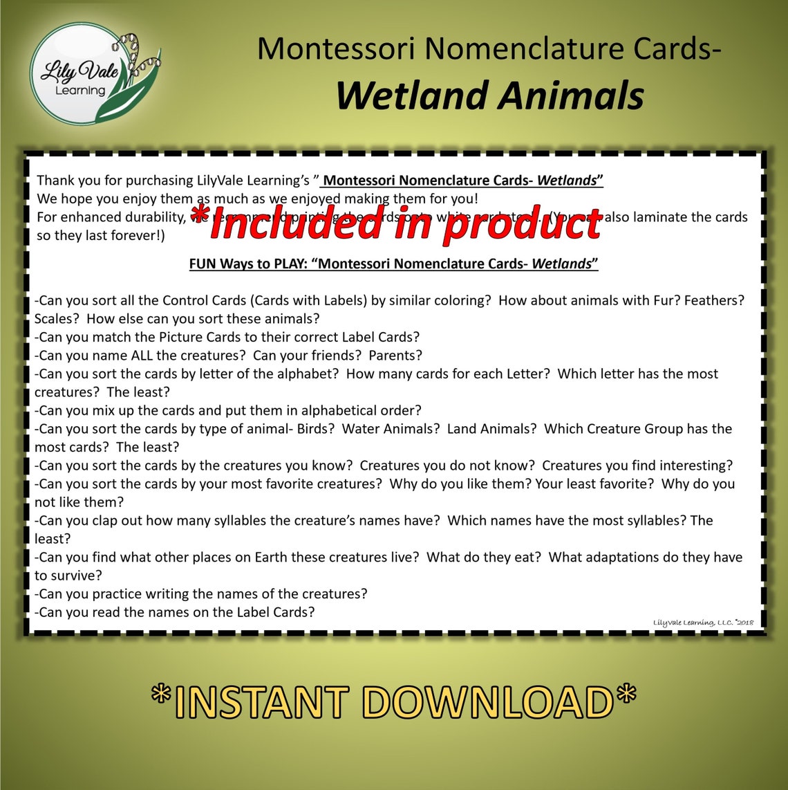 Printable Flashcards, Montessori Flashcards, POND ANIMALS, Nomenclature ...