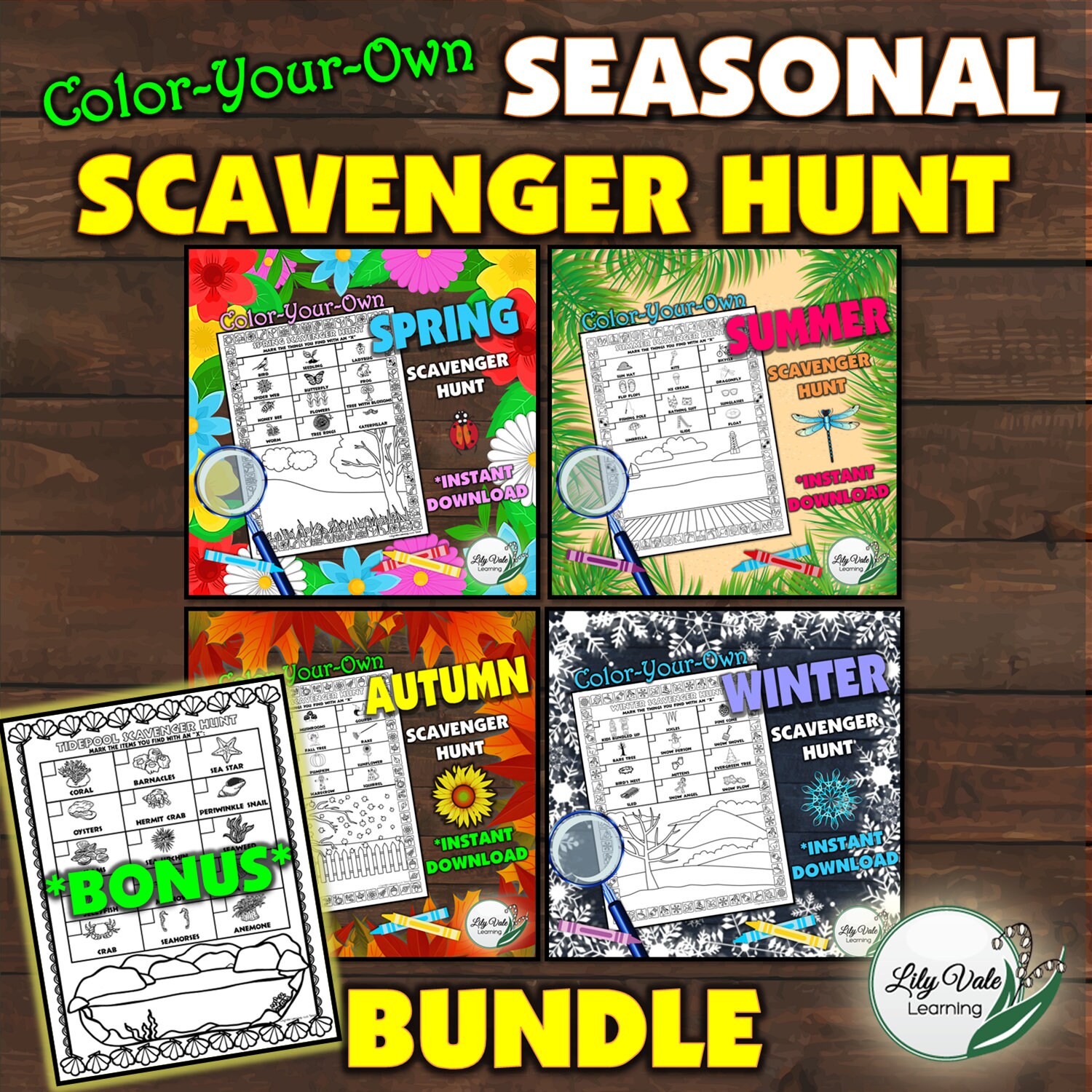 Scavenger Hunt, Color Your Own, Printable Scavenger Hunt, Scavenger ...