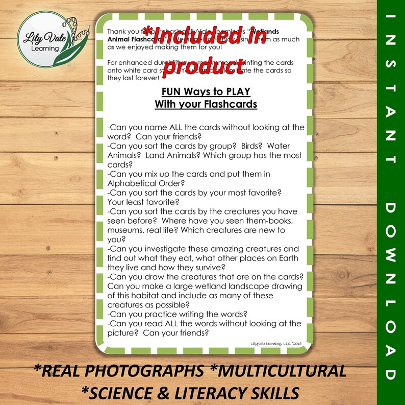 Printable Flashcards, Montessori Flashcards, Pond Animals, Animal ...