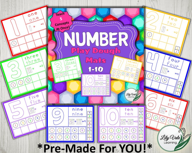 Number Play Dough Mats Play Doh Number Printables Preschool - Etsy Canada