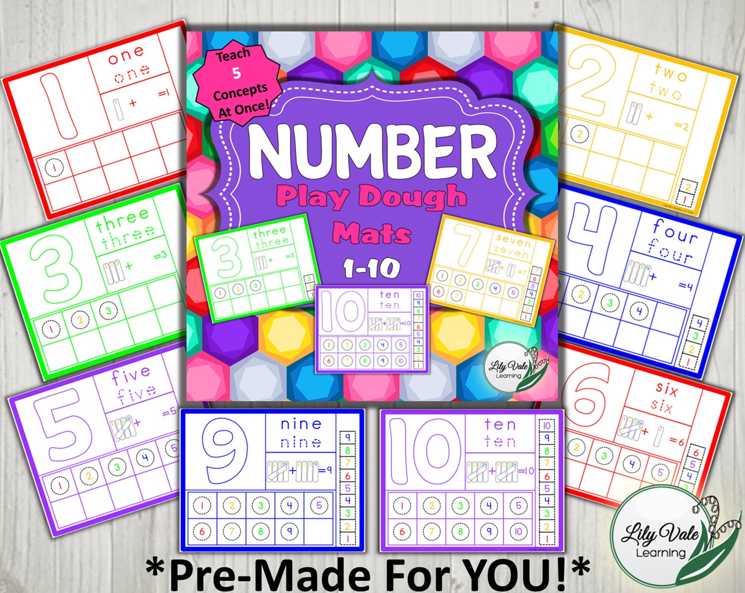 Number Play Dough Mats Play Doh Number Printables Preschool - Etsy Canada
