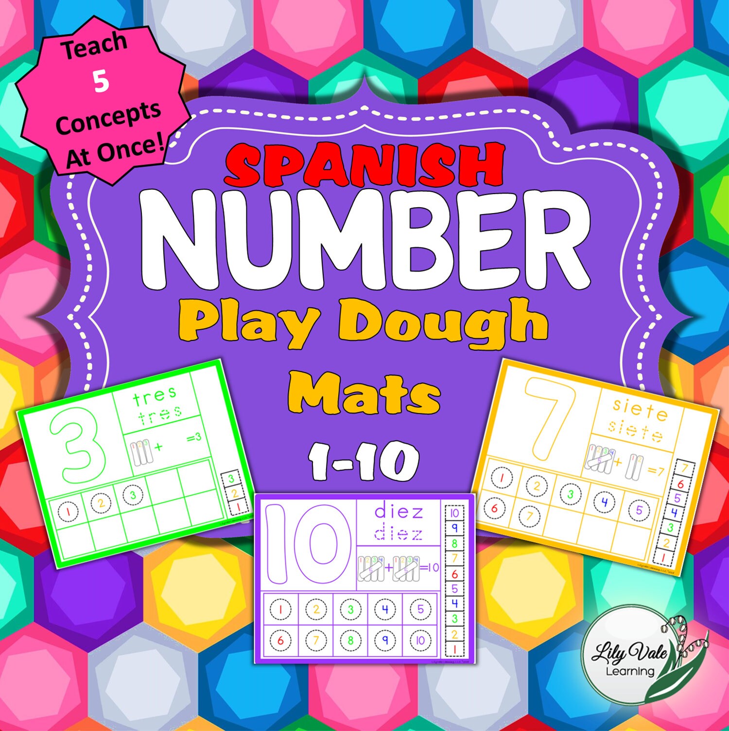 Number Learning Activity, Number 1-10, Number Mats, Spanish Preschool ...