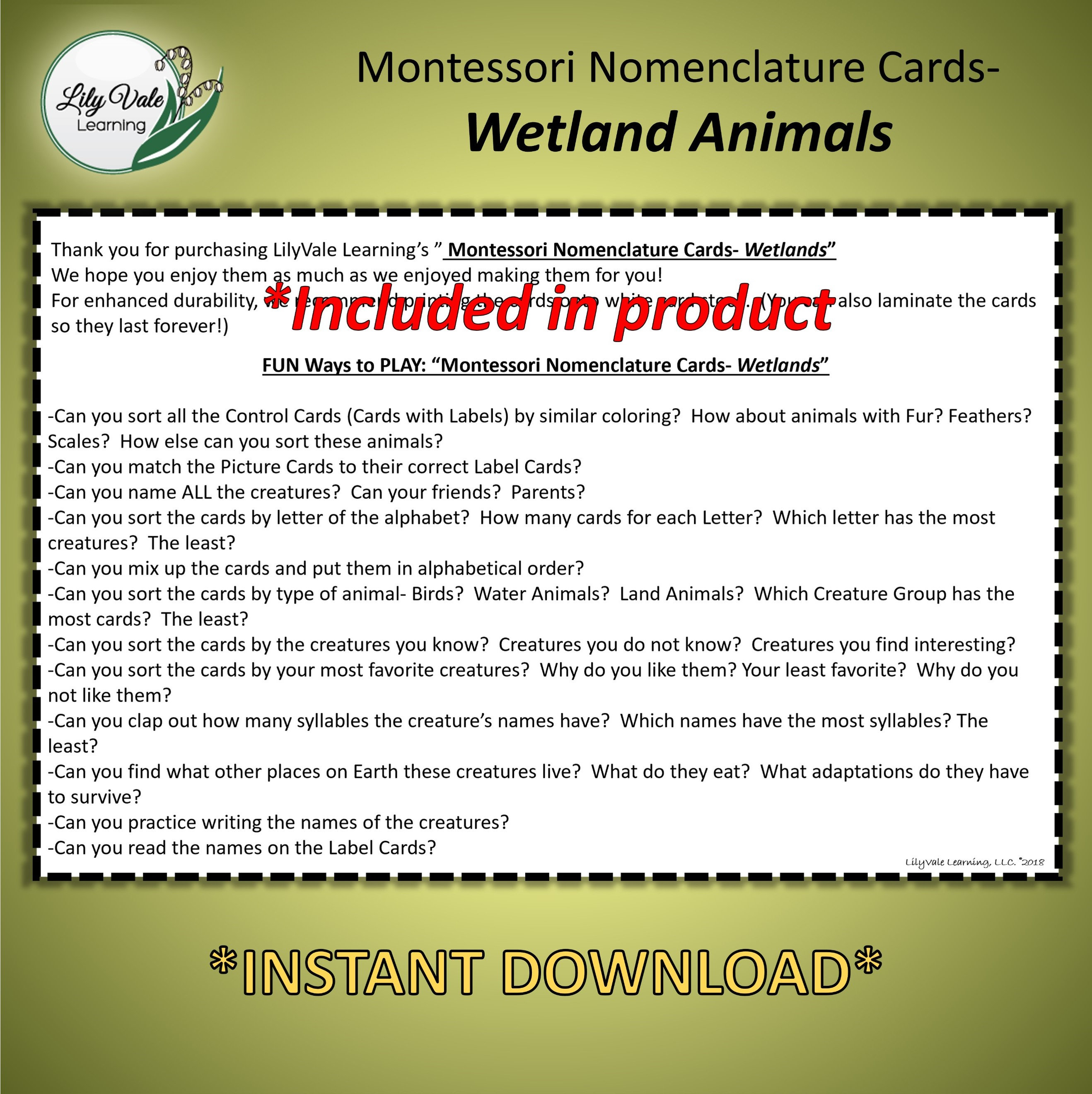 Printable Flashcards, Montessori Flashcards, POND ANIMALS, Nomenclature ...