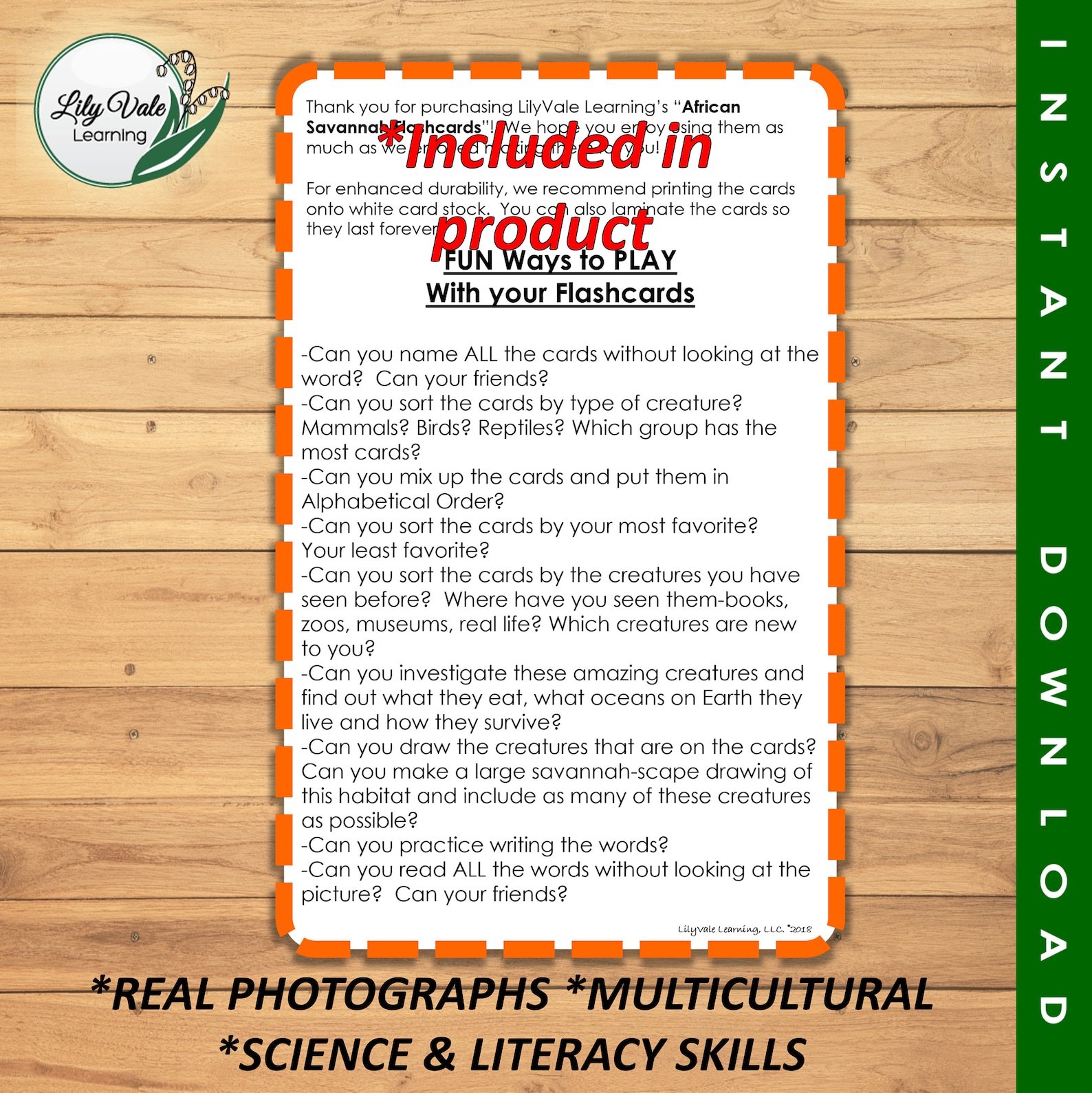 Flashcards, Printable Flashcards, African Animal Printable, Animal ...