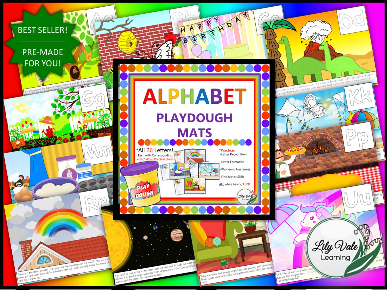 ABC Activity, Letter Learning Activity, Playdough Activity Mats, Play ...