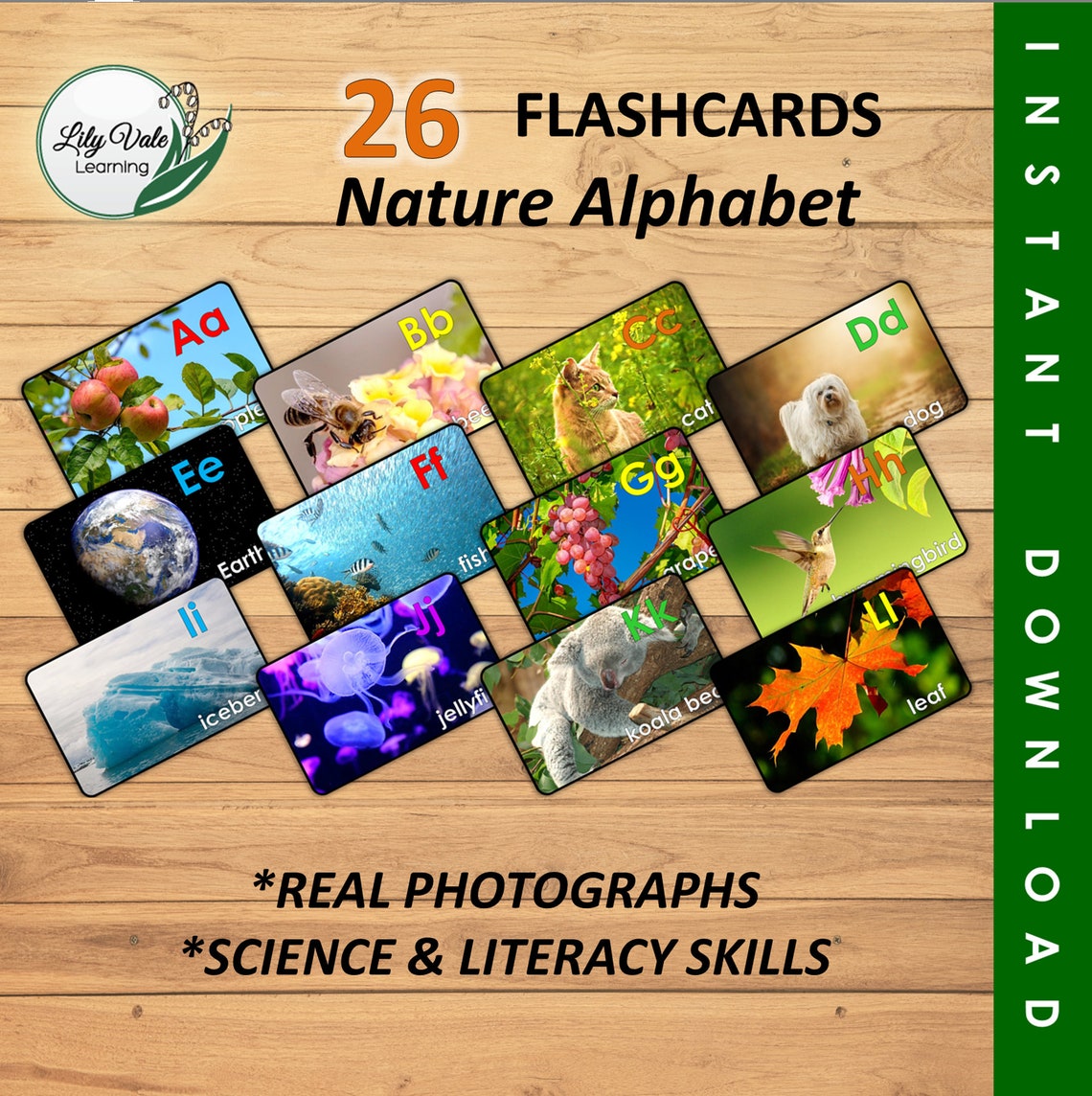 Printable Flashcards, Alphabet Flashcards, Nature Alphabet, ABC ...