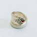 Silverplate Spoon Ring With Ruby Red Crystal Vintage Spoon - Etsy