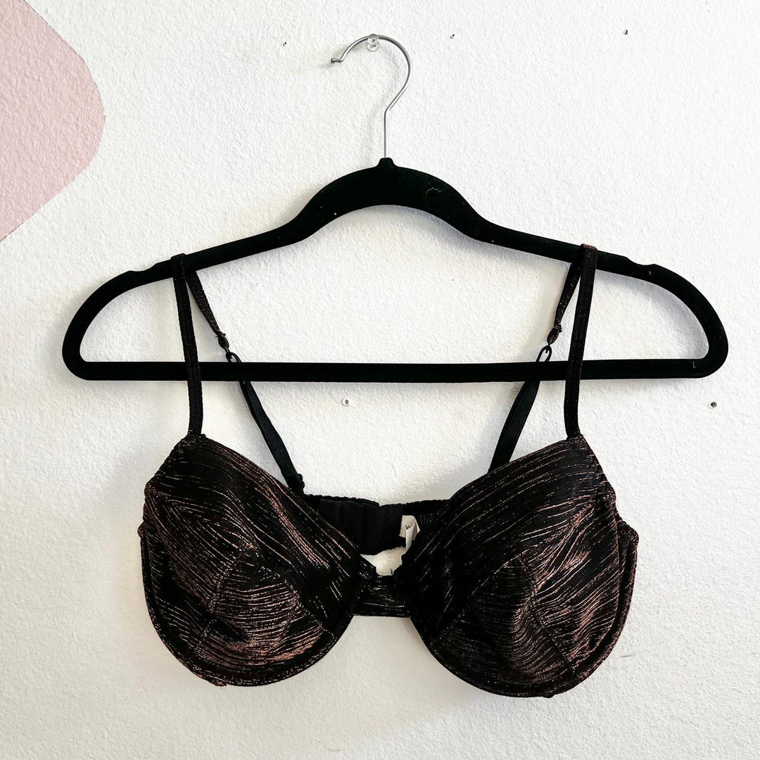 Vintage Victoria’s Secret Black Glittery Bra 36C 1998 Lingerie - Etsy