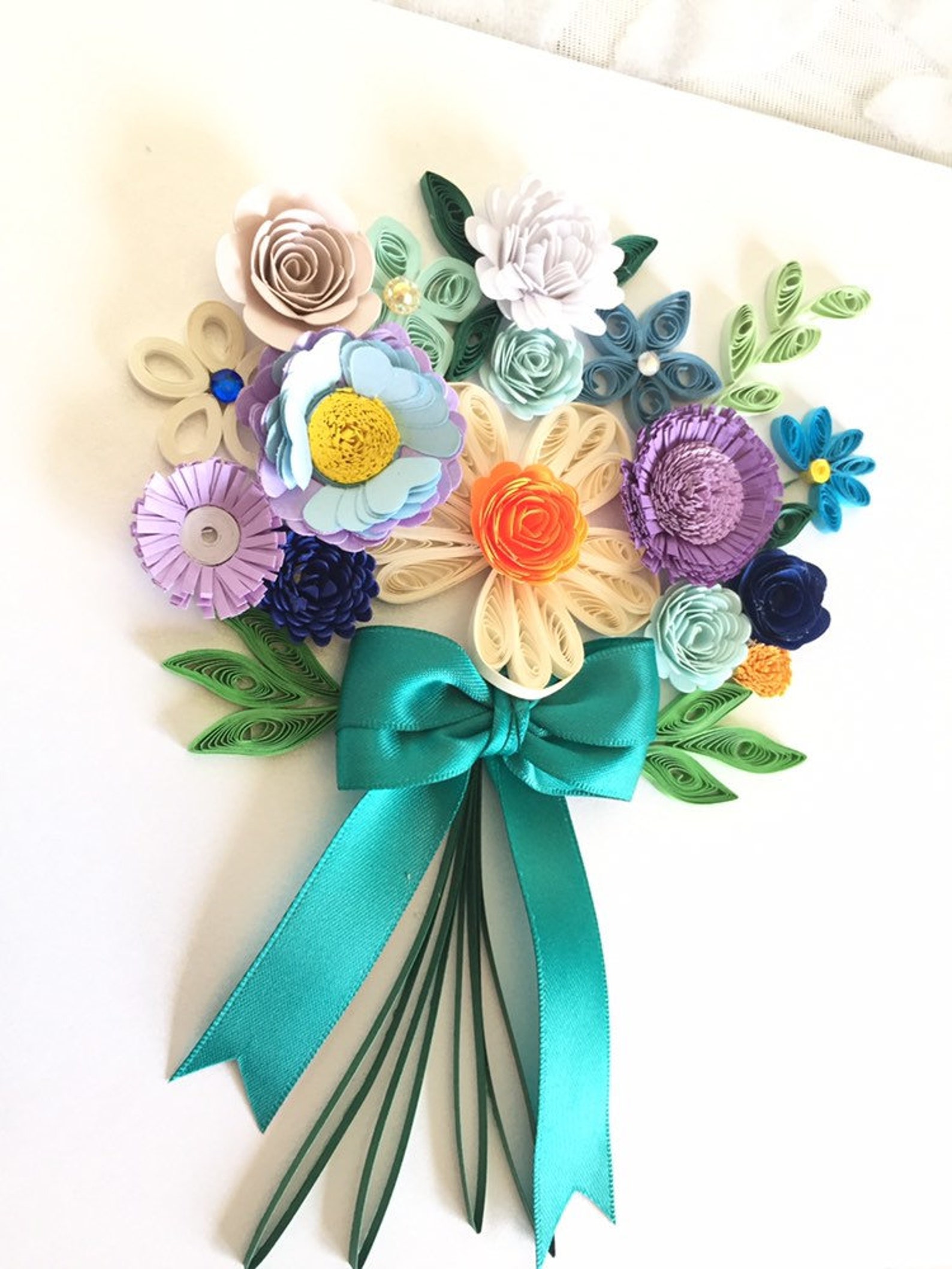 1st Anniversary Paper Flower Bouquet Framed Personalized - Etsy