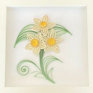 Framed Quilling Daffodils Wall Art: 3D Floral Bouquet - Etsy