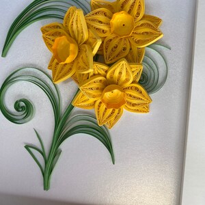 Framed Quilling Daffodils Wall Art: 3D Floral Bouquet - Etsy