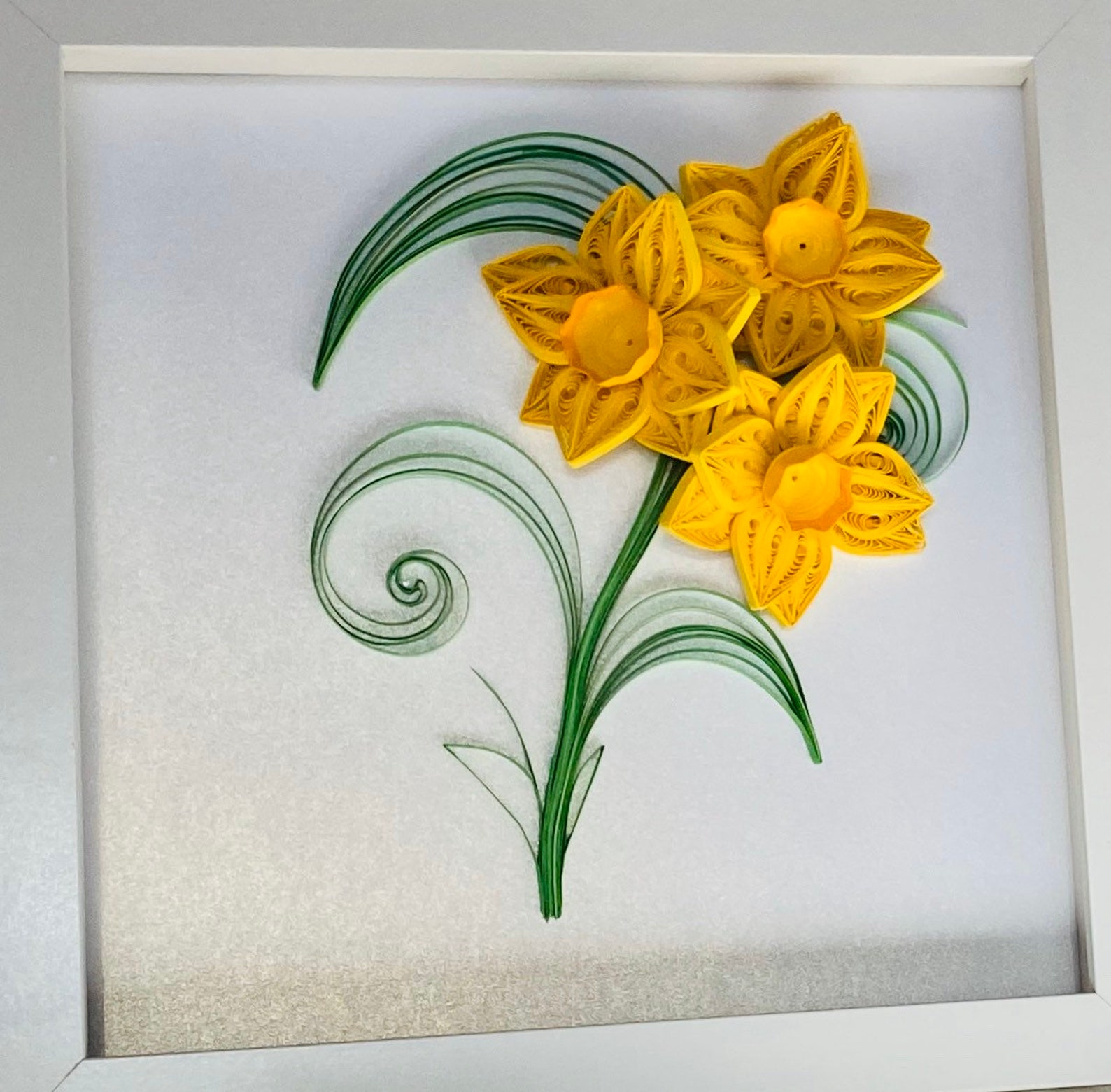 Framed Quilling Daffodils Wall Art: 3D Floral Bouquet - Etsy