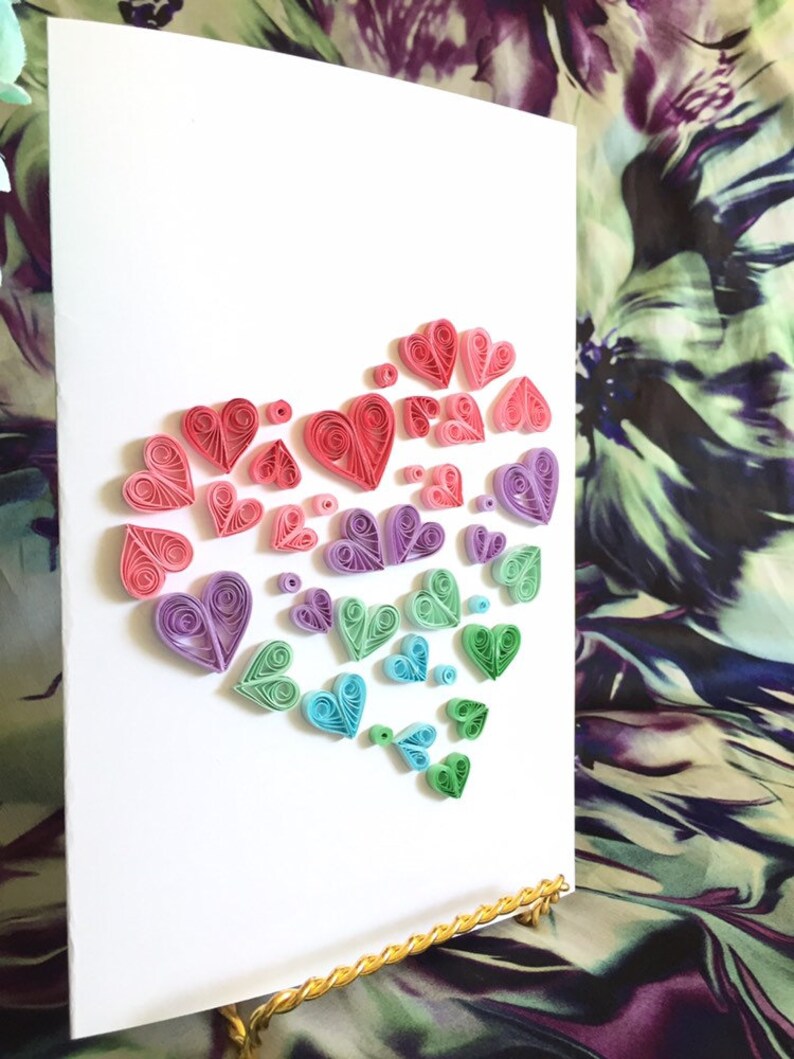 Quilled Heart Card: 3D Handmade Love Card - Etsy
