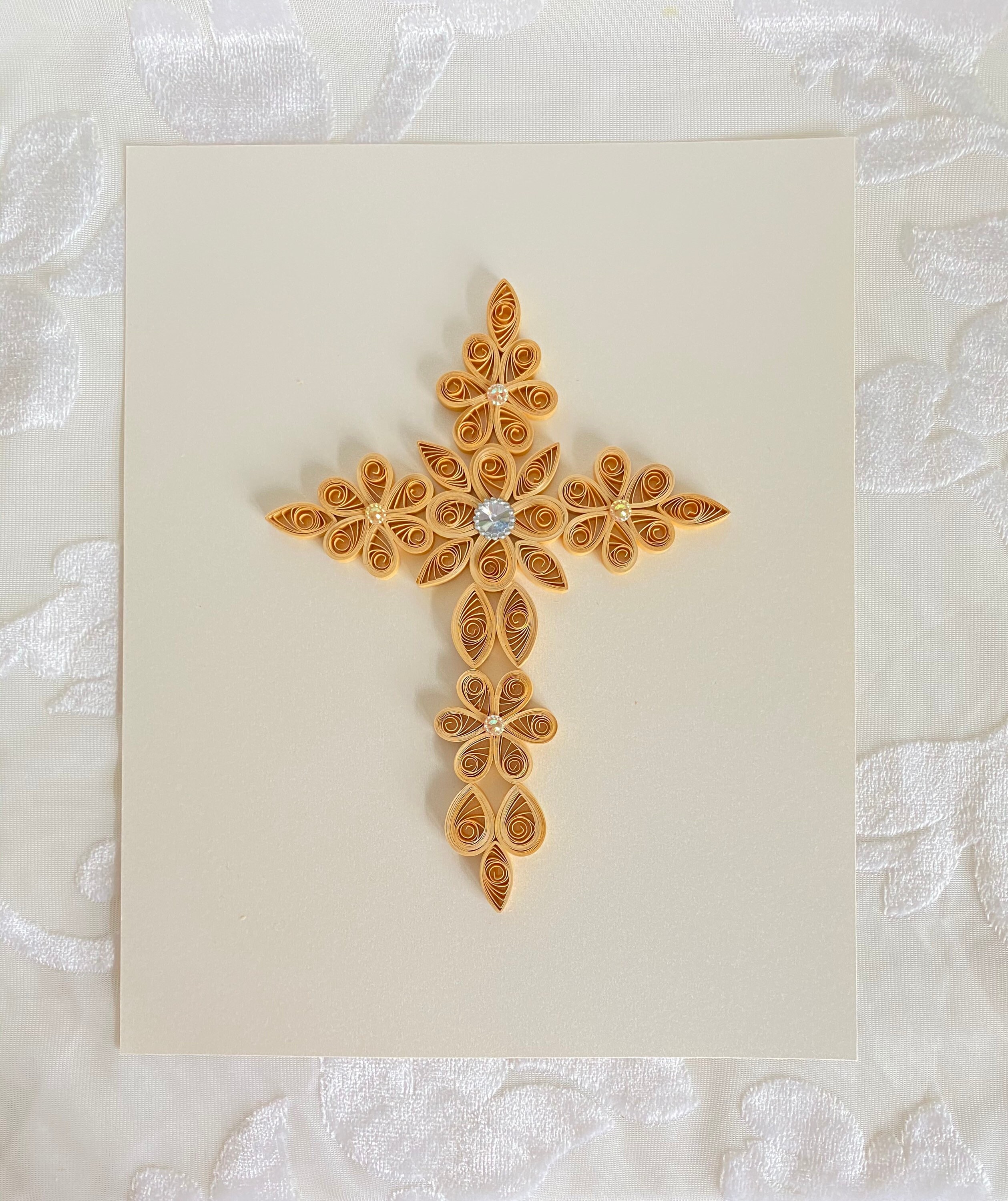 Framed Metallic Gold Quilling Orthodox Cross Wall Art Gift,christmas ...
