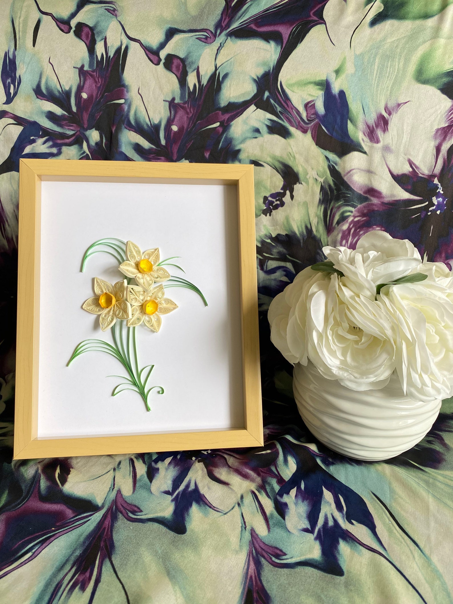 Framed Quilling Daffodils Bouquet Wall Art Mother's Day - Etsy