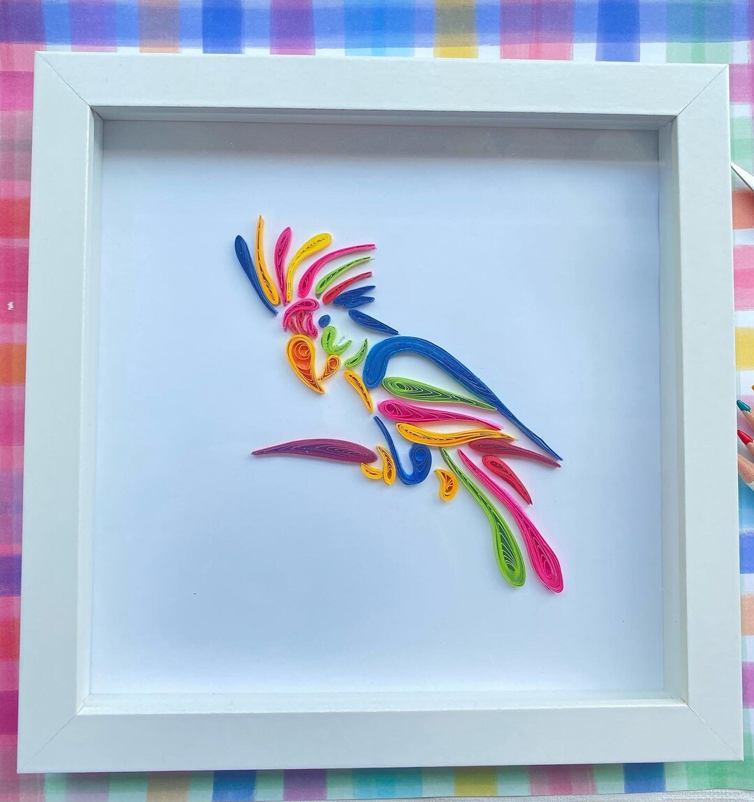 Framed Quilling Parrot Bird Wall Art Décor - Etsy