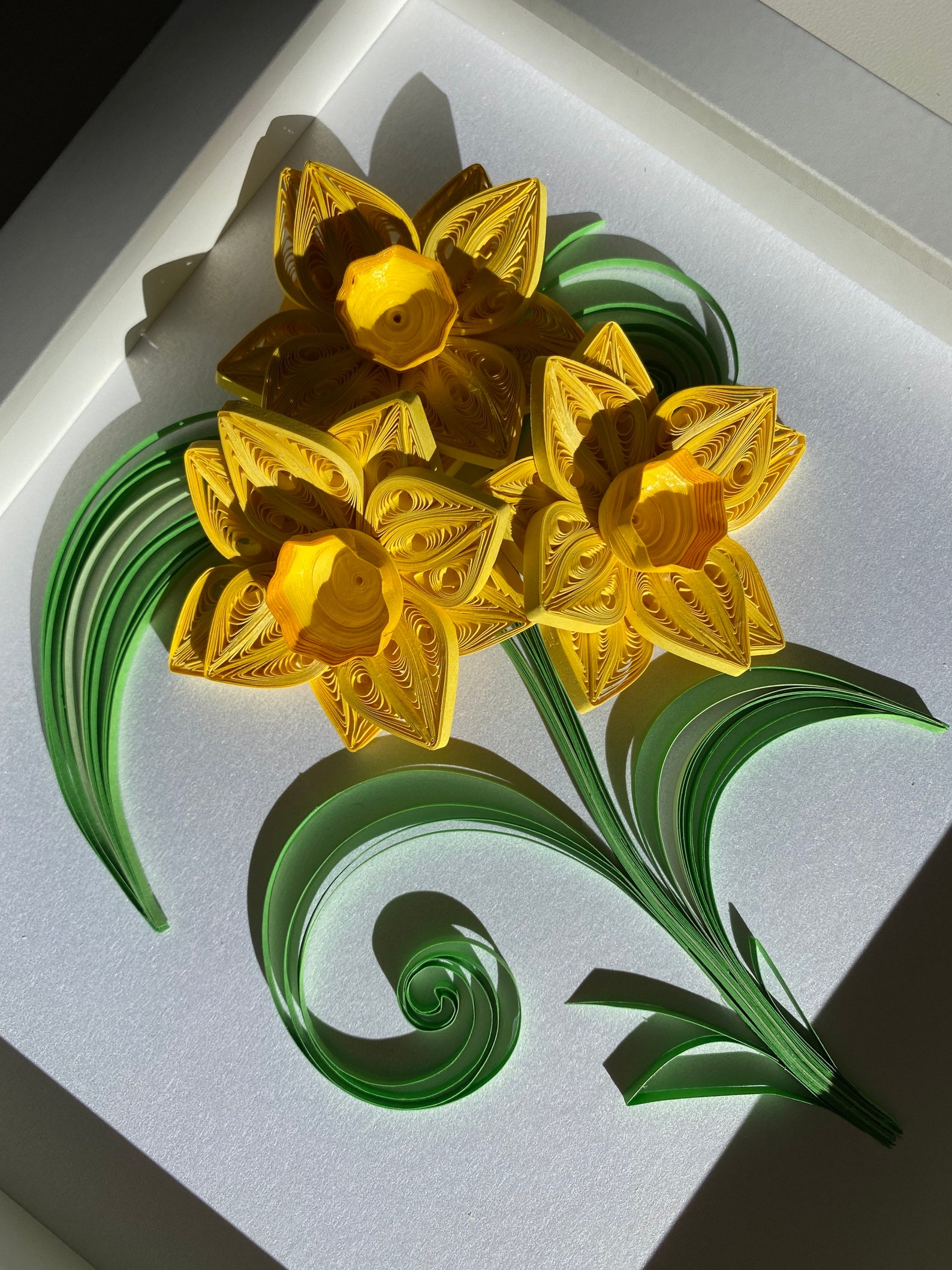 Framed Quilling Daffodils Wall Art: 3D Floral Bouquet - Etsy