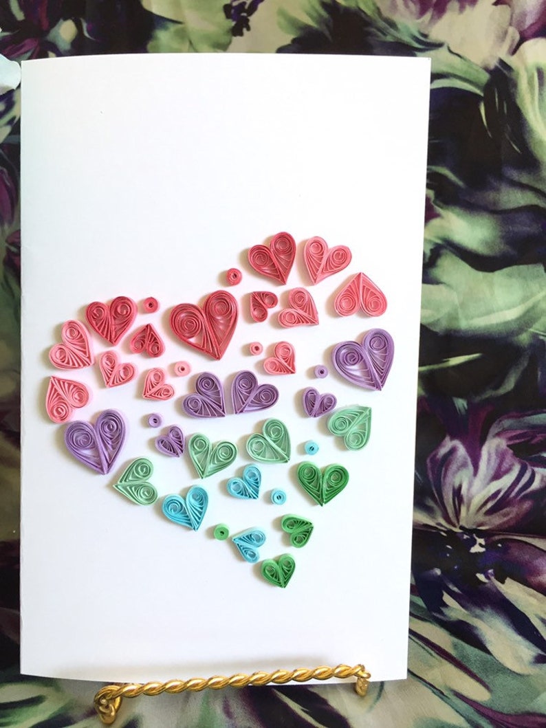 Quilled Heart Card: 3D Handmade Love Card - Etsy
