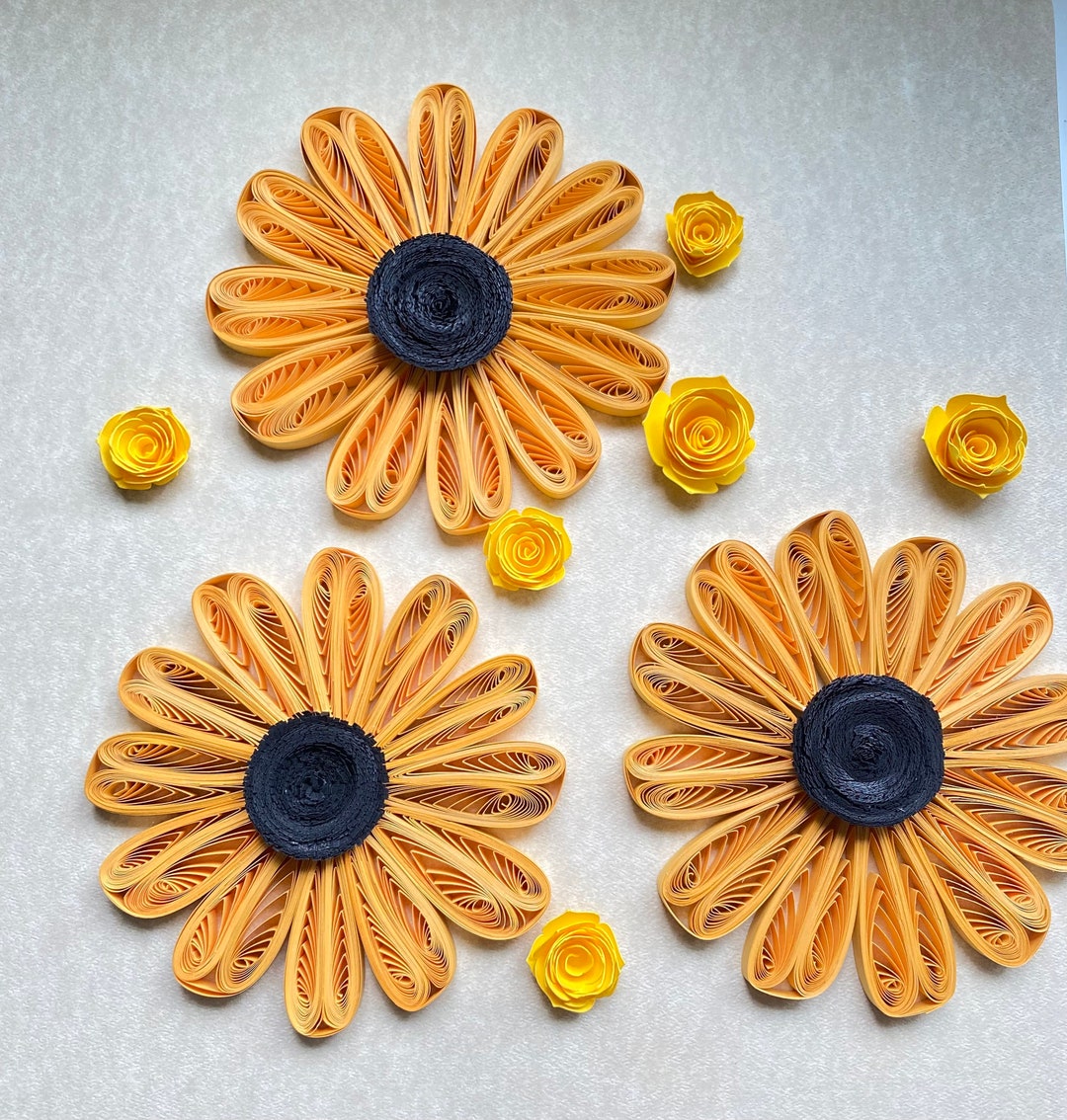 A Window Sun Catcher, Quilling 3d Sunflower Ornament , Spring Decor ...