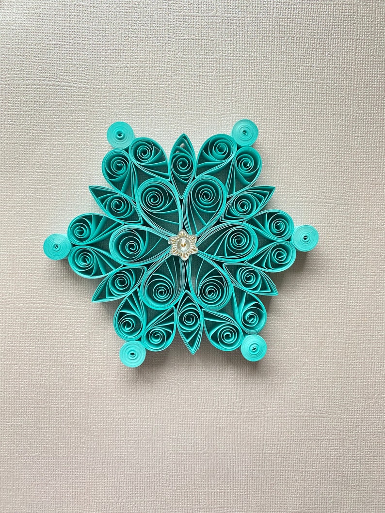 Turquoise Snowflake Ornaments, Christmas Tree Decorations, Paper ...