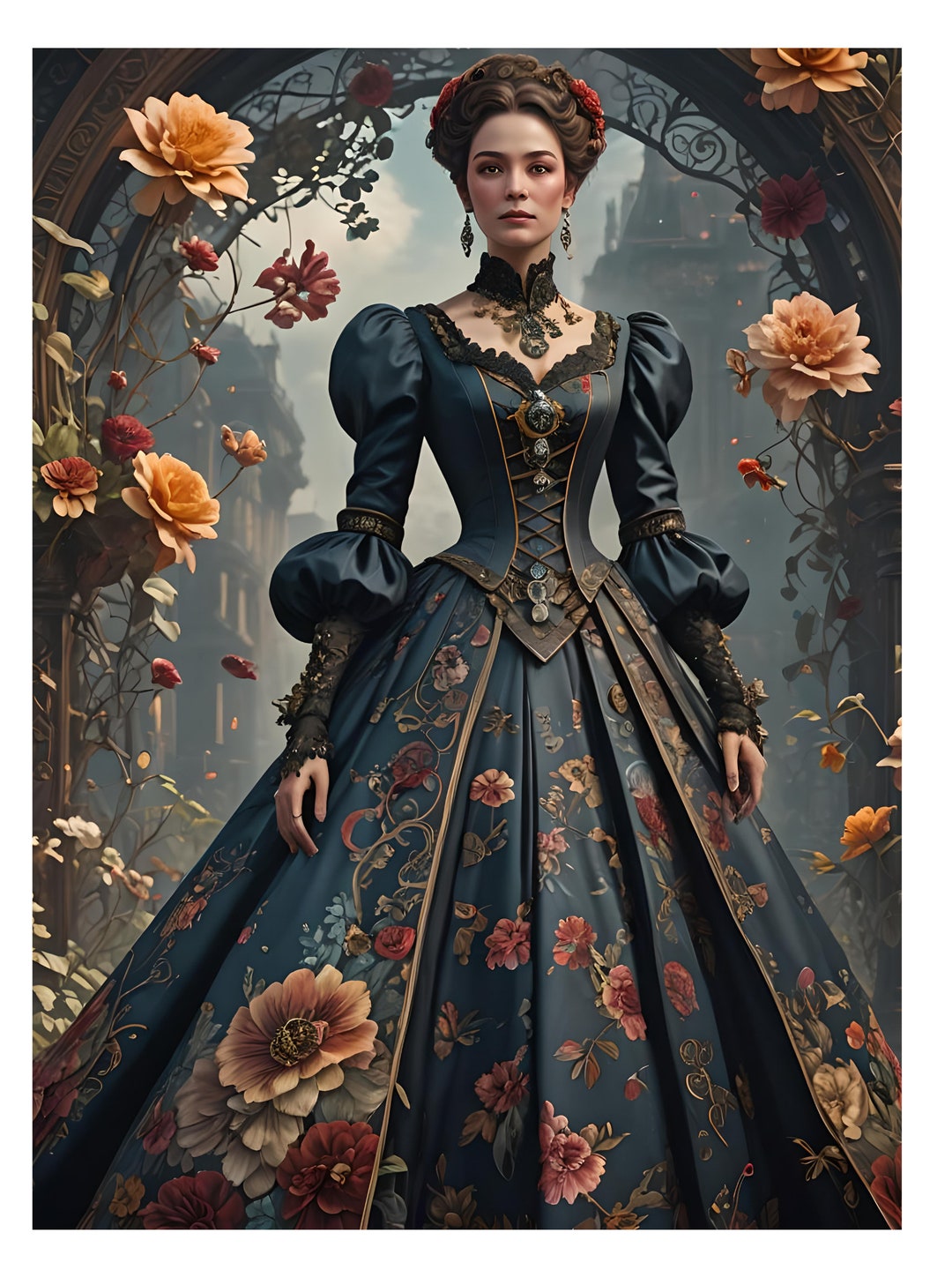 Angelica-digital Download, AI Art, Printable Wall Art, Neo Victorian ...