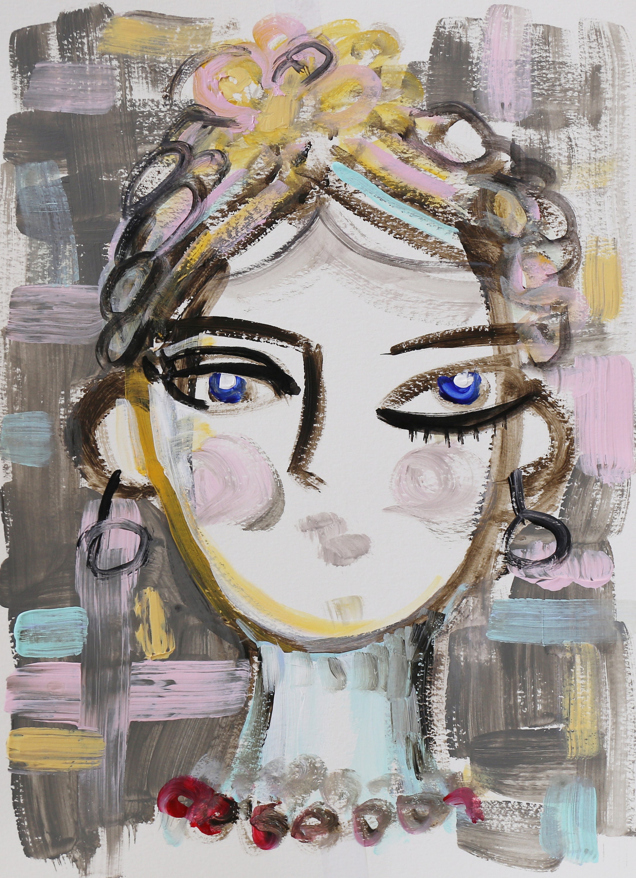 Face Abstract Artpainting on Paperoriginal Paintingsmall - Etsy Canada