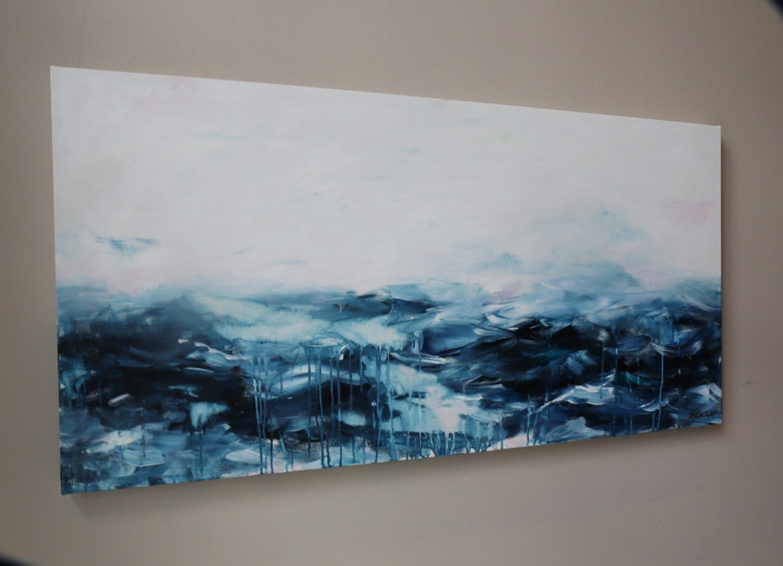 Painting on Canvas,abstract Art,persian Blue, Blue Abstract,modern Art ...