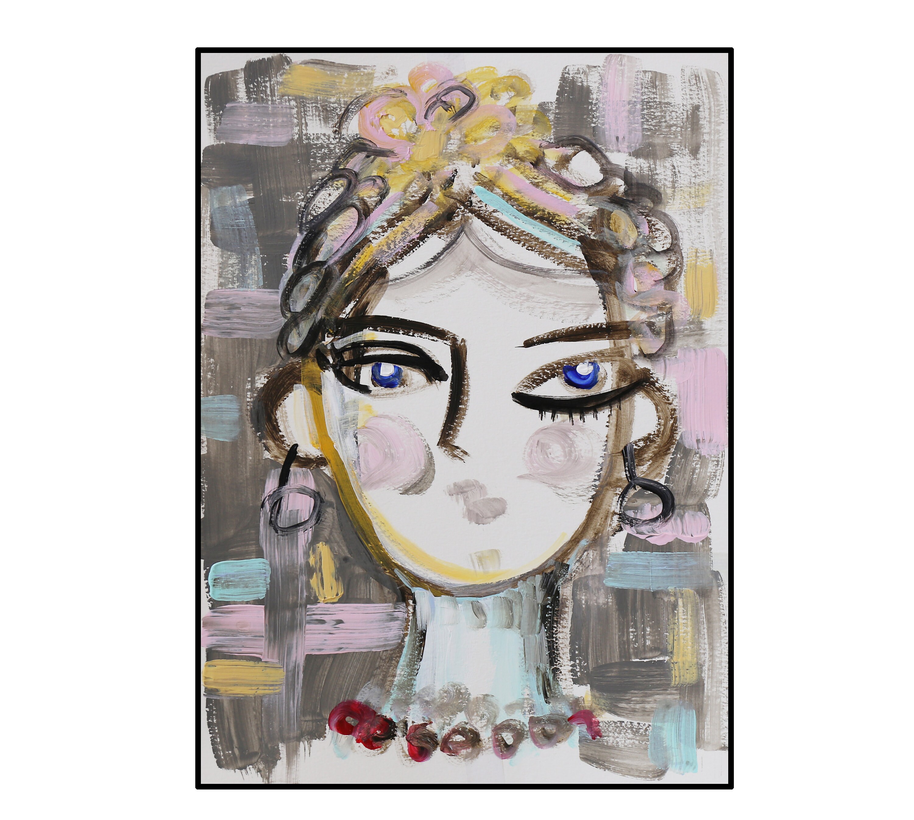 Face Abstract Artpainting on Paperoriginal Paintingsmall - Etsy Canada