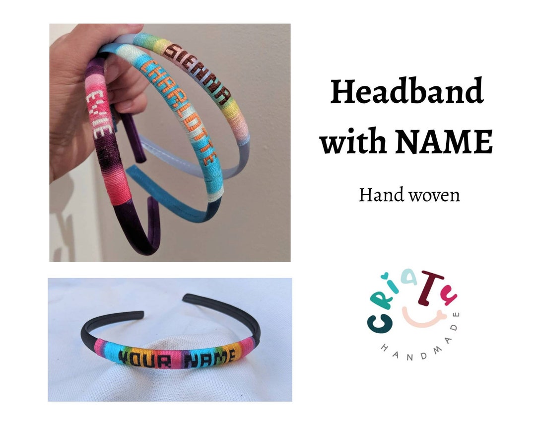 Headband Personalised Name Hand Woven Wrapped * Friendship Alice Band ...