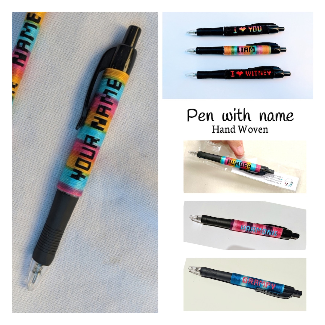 Pen Named Personalised Hand Woven YOUR NAME Inscription : Word ...
