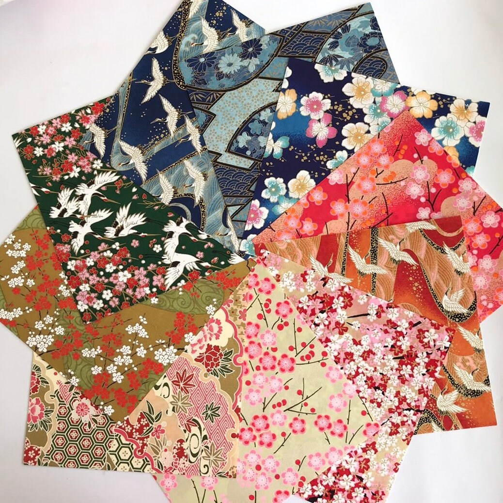 Japanese Yuzen Chiyogami Washi Paper - Assortment Bulk Pack Origami Size 15cm X 15cm - Samplers ...