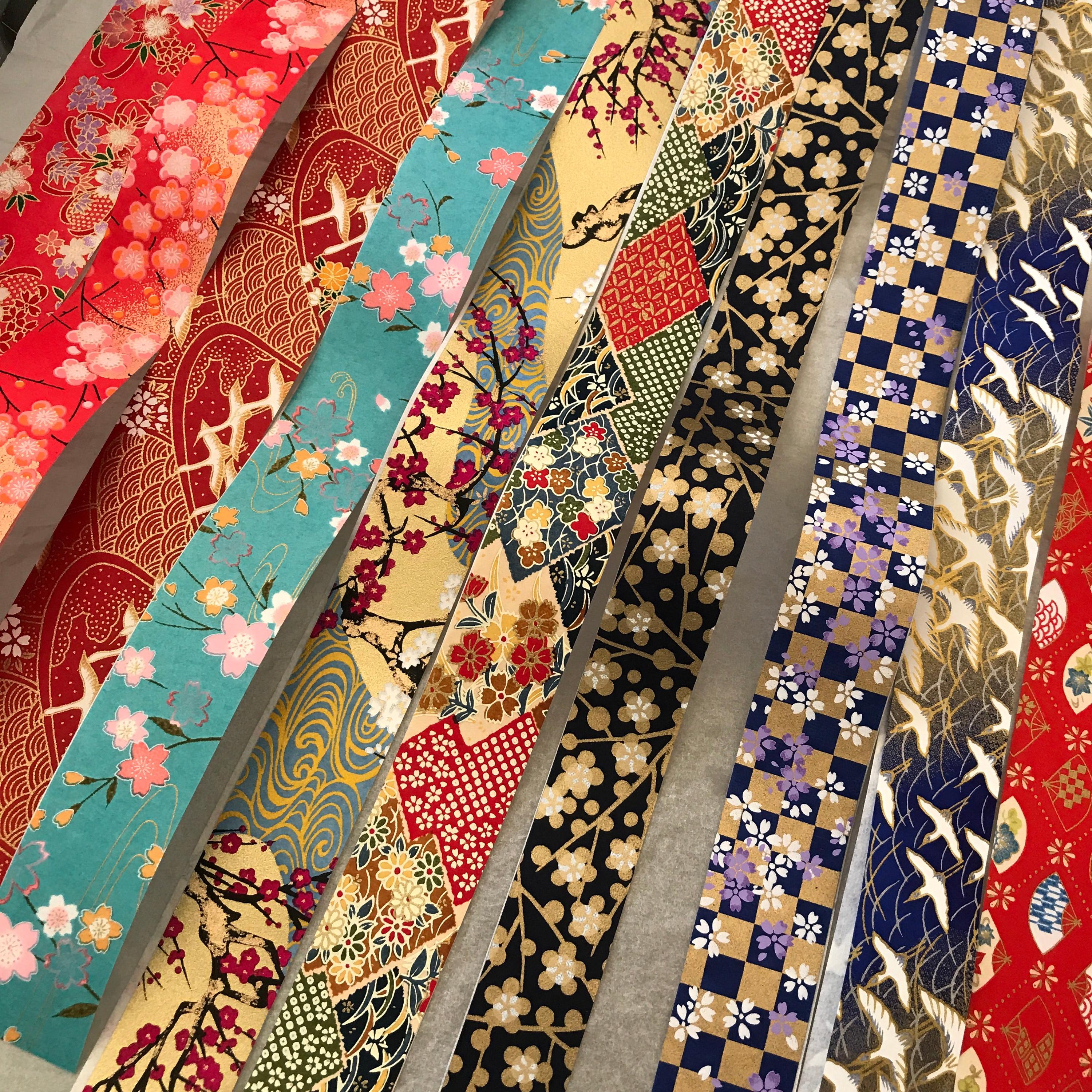 Japanese Yuzen Washi Ribbons / Tape 94cm Long, 2-4cm Wide - Perfect for ...