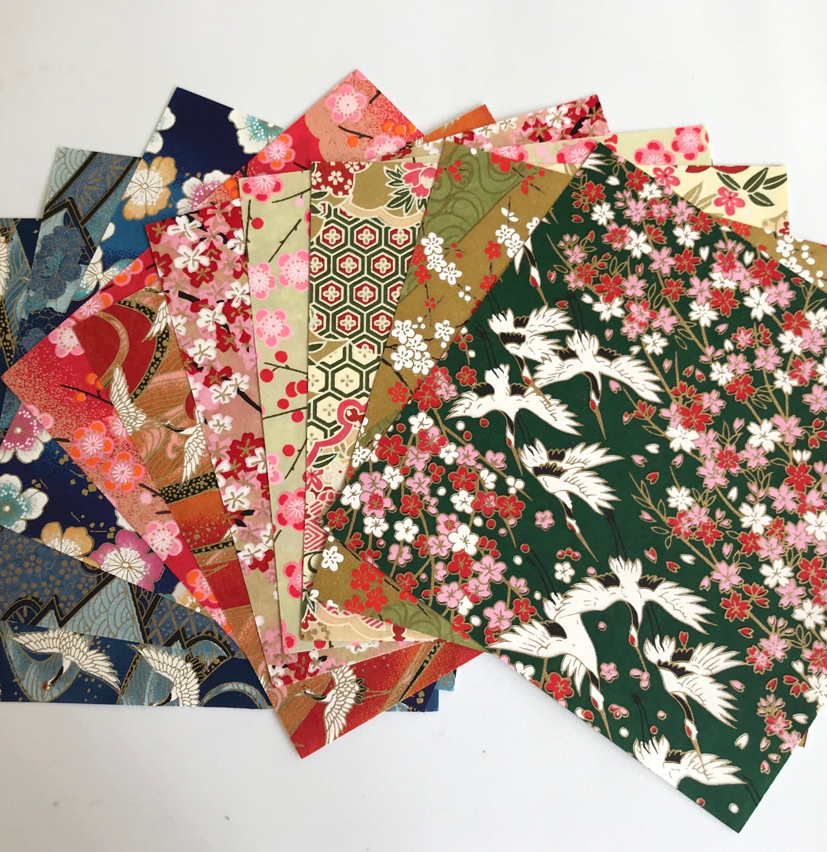 Japanese Yuzen Chiyogami Washi Paper Assortment Bulk Pack Origami Size ...