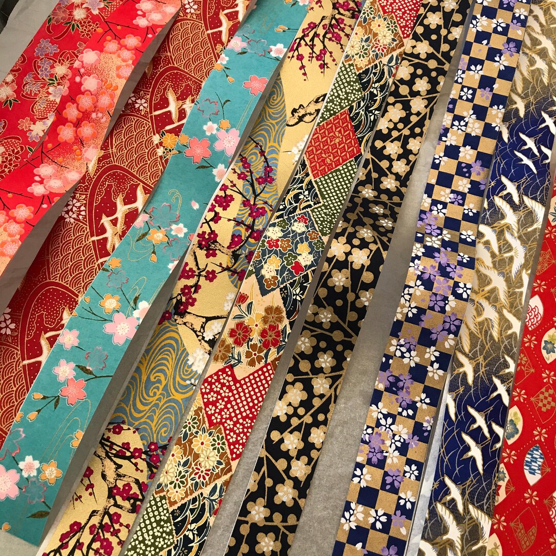 Japanese Yuzen Washi Ribbons / Tape 94cm Long, 2-4cm Wide - Perfect for ...