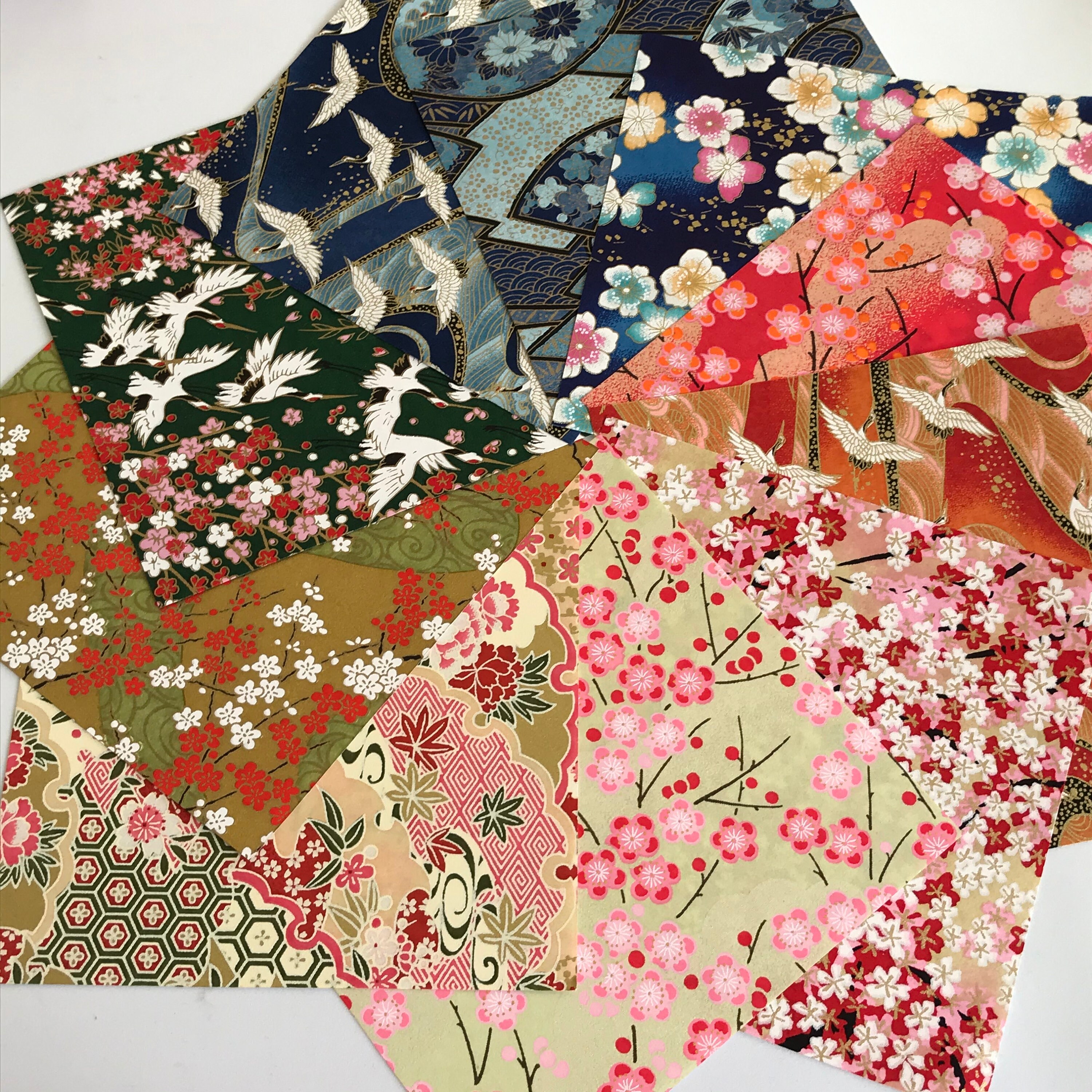 Japanese Yuzen Chiyogami Washi Paper Assortment Bulk Pack Origami Size ...