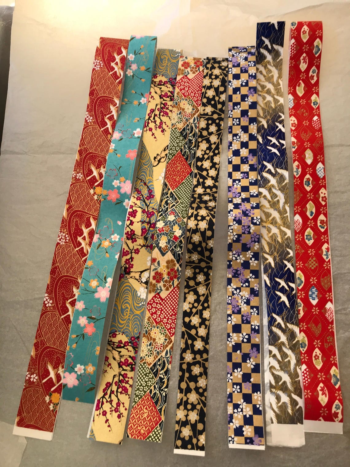 Japanese Yuzen Washi Ribbons / Tape 94cm Long, 2-4cm Wide - Perfect for ...