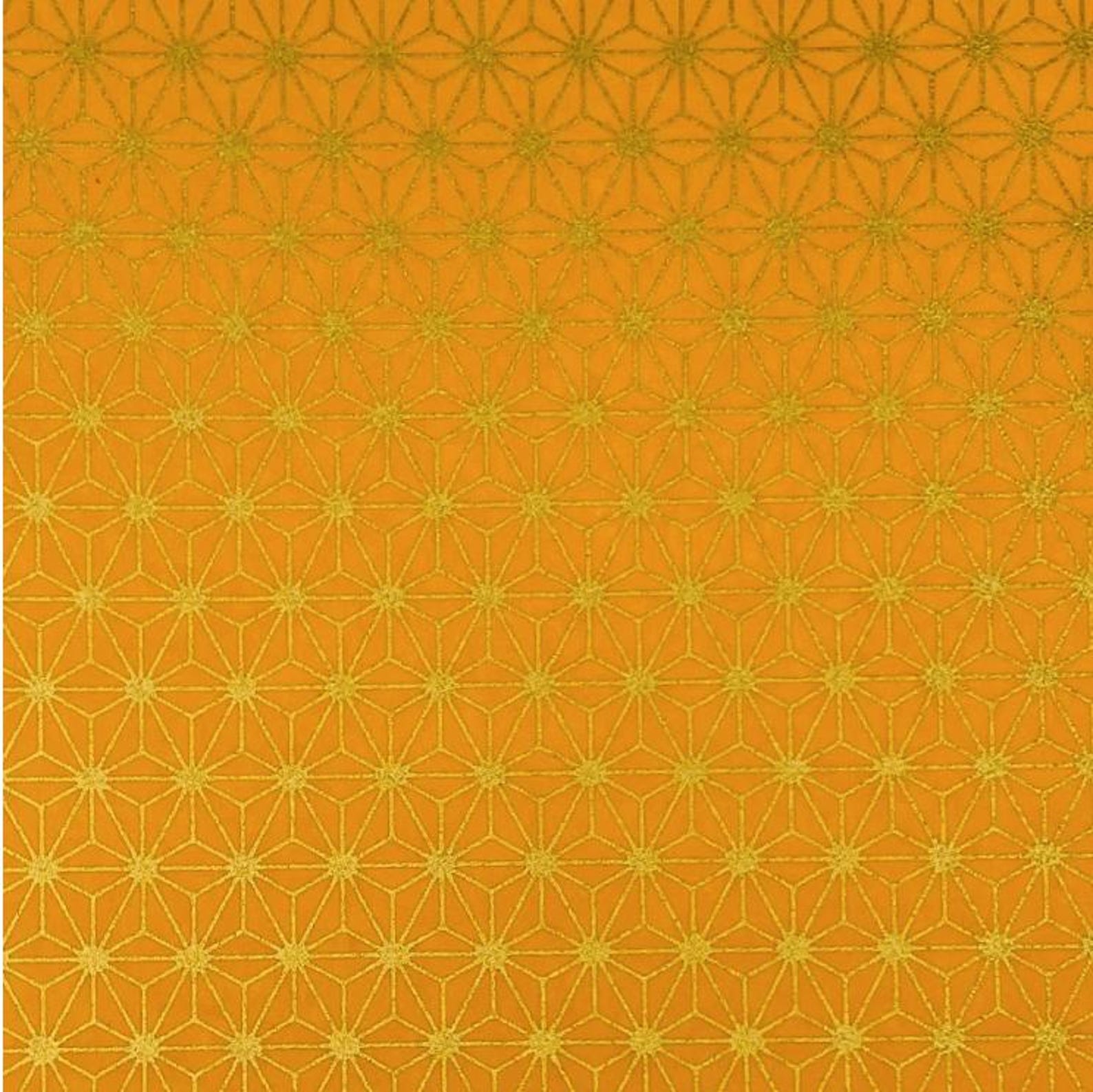 Japanese Yuzen Chiyogami Washi Paper Y0265 – Orange Asanoha Star ...