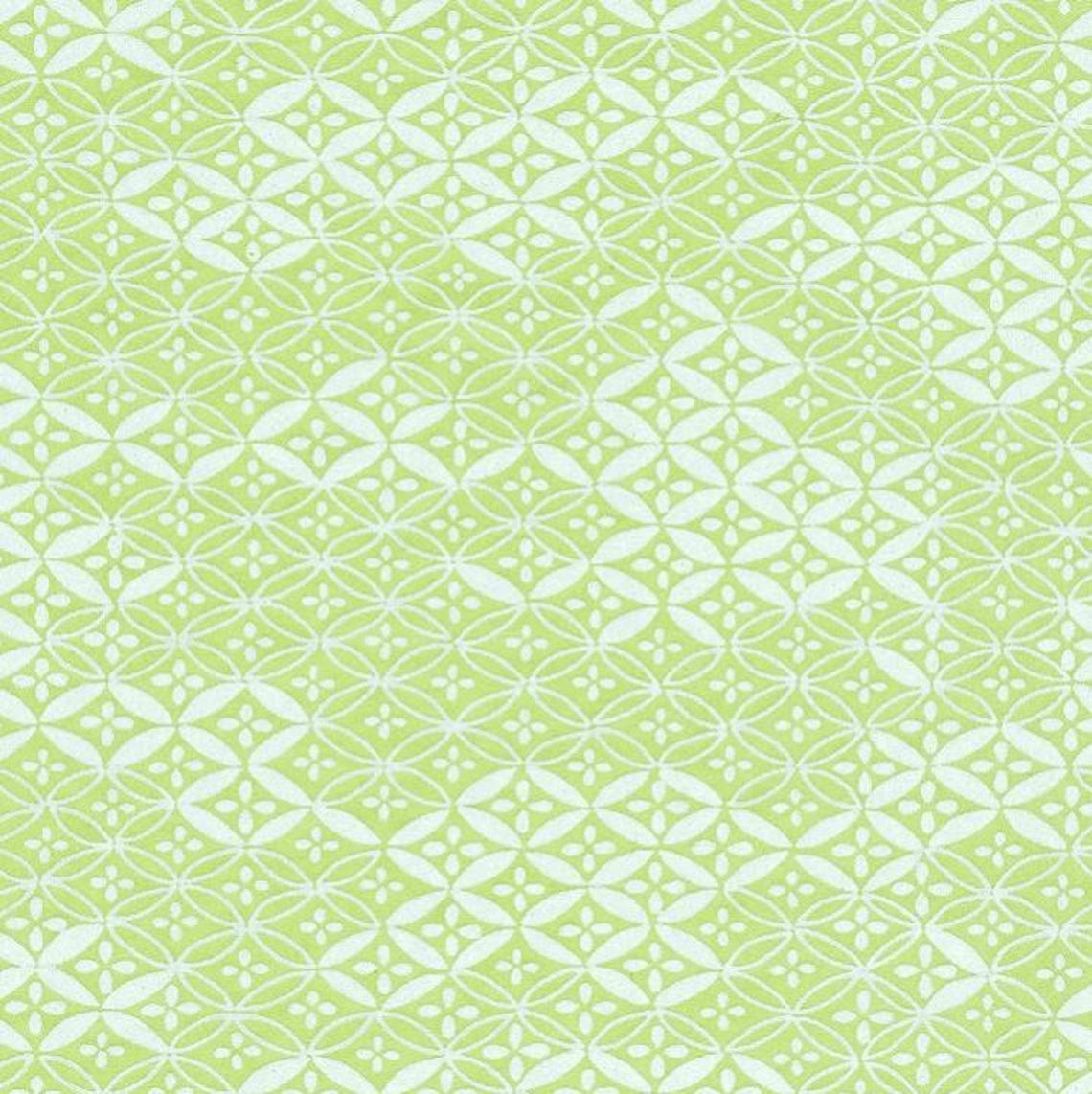 Japanese Yuzen Chiyogami Washi Paper (Y0499) – Serene Green Diamond ...
