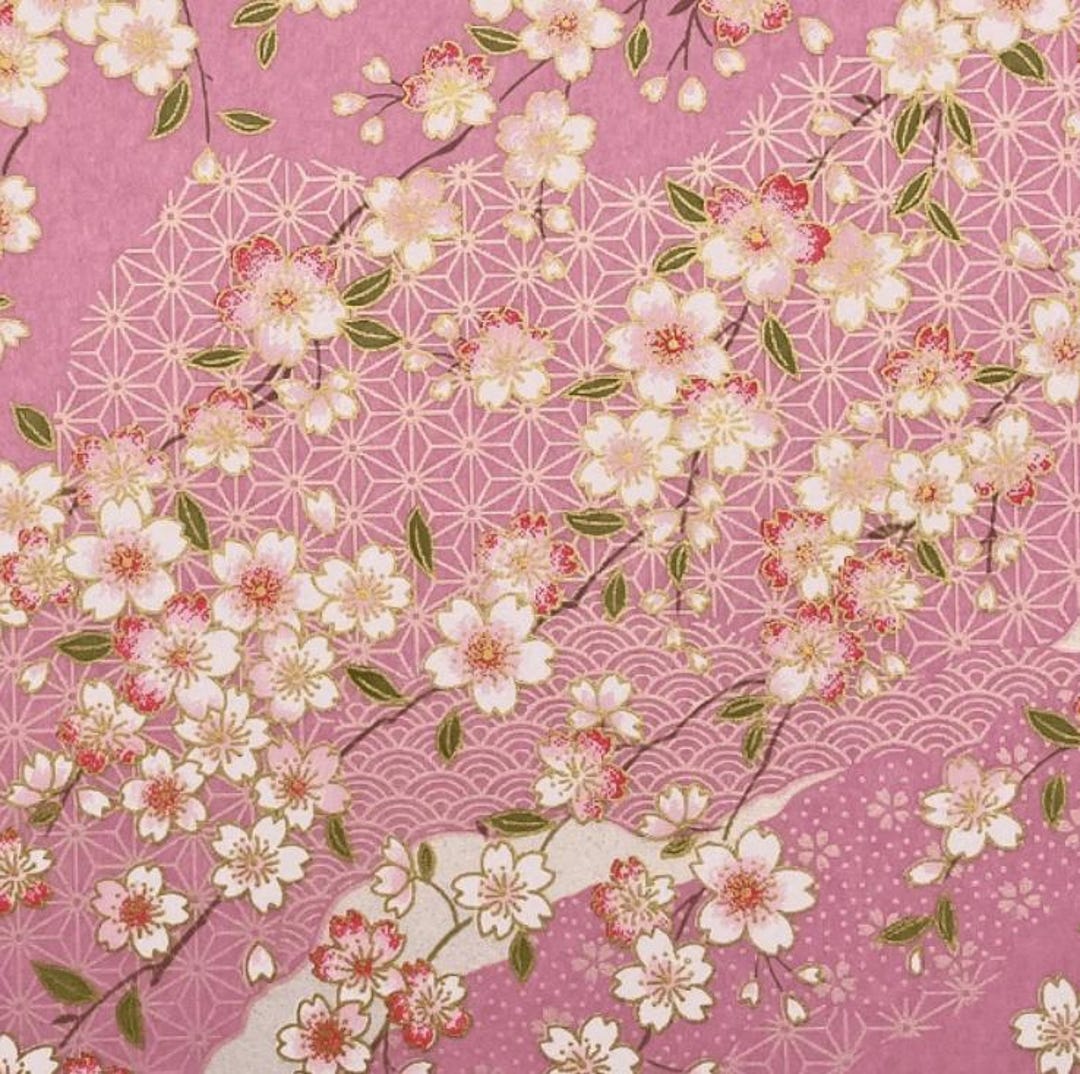 Japanese Yuzen Chiyogami Washi Paper (Y0474) – Blooming Sakura Pink - Etsy
